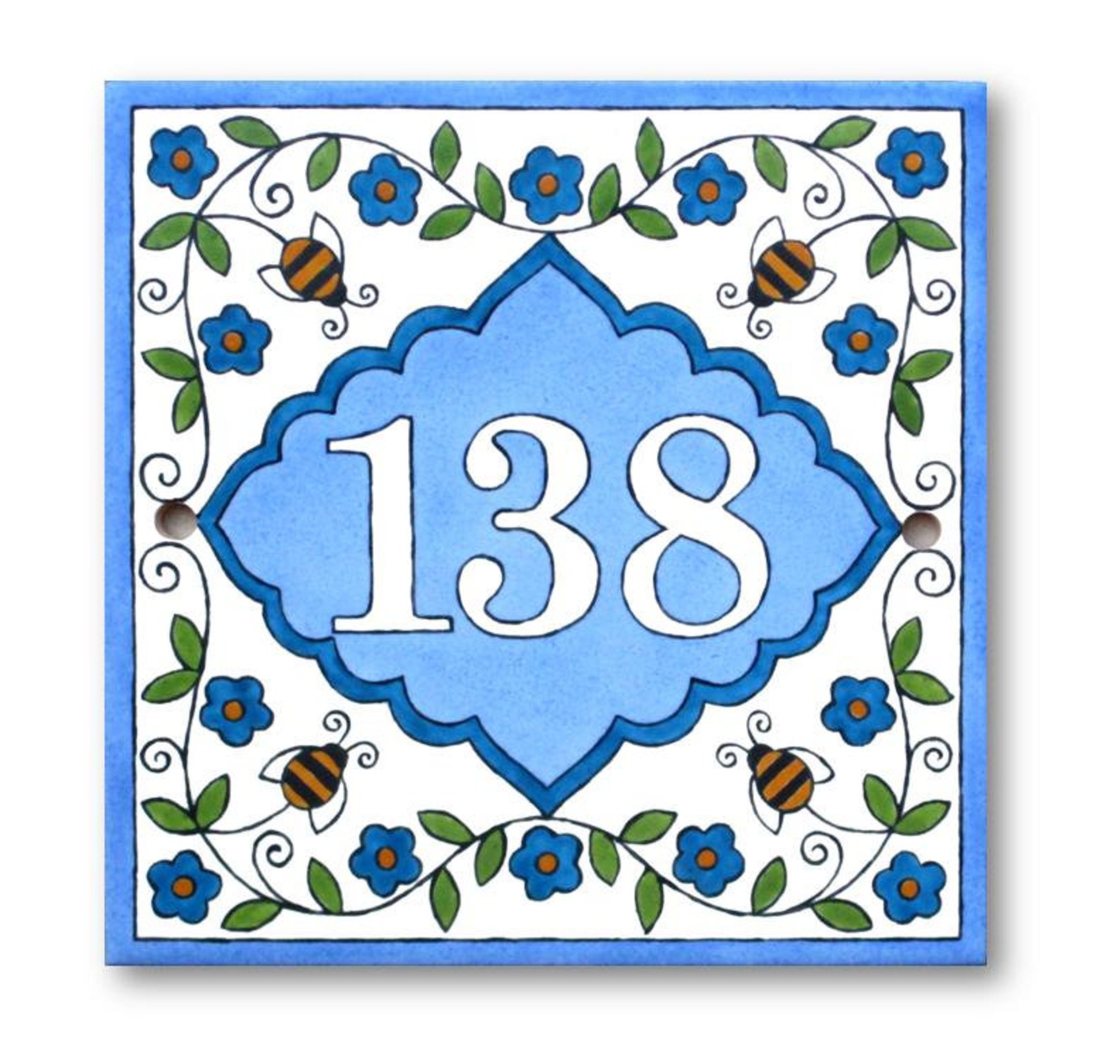 Address Plaque House Numbers Sign Blueberries Sign Painted - Etsy