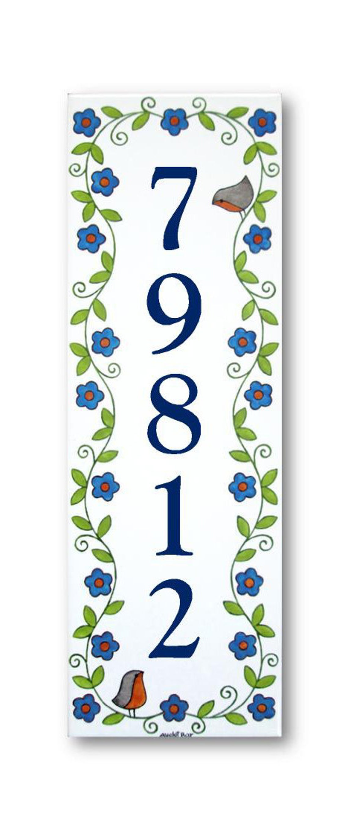 Custom Vertical Sign With Bird Vertical House Numbers - Etsy