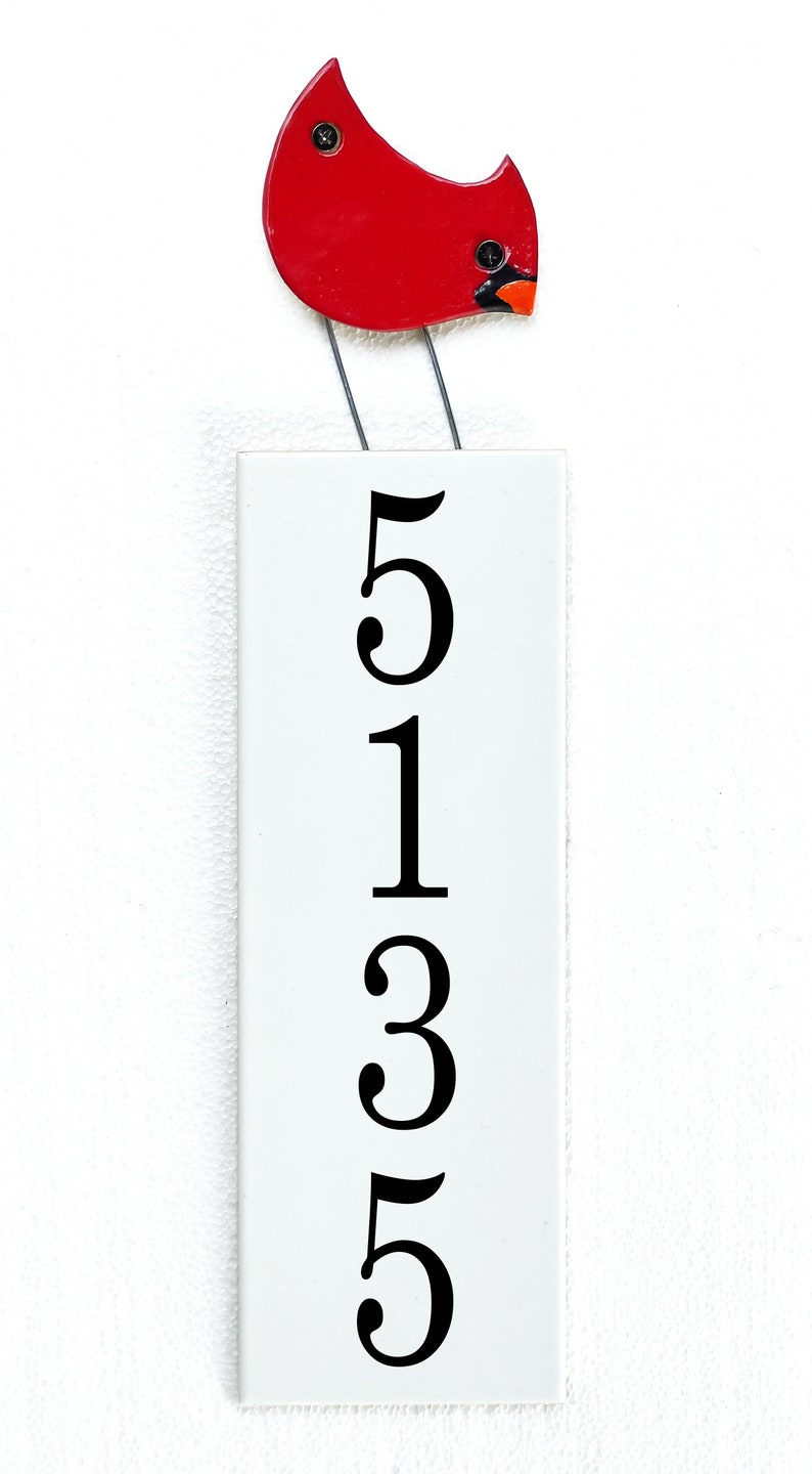 Custom Vertical Sign With Bird Vertical House Numbers - Etsy