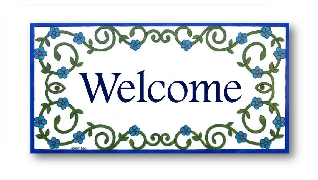Ceramic Welcome Sign, Front Porch Decor, Personalized House Sign ...