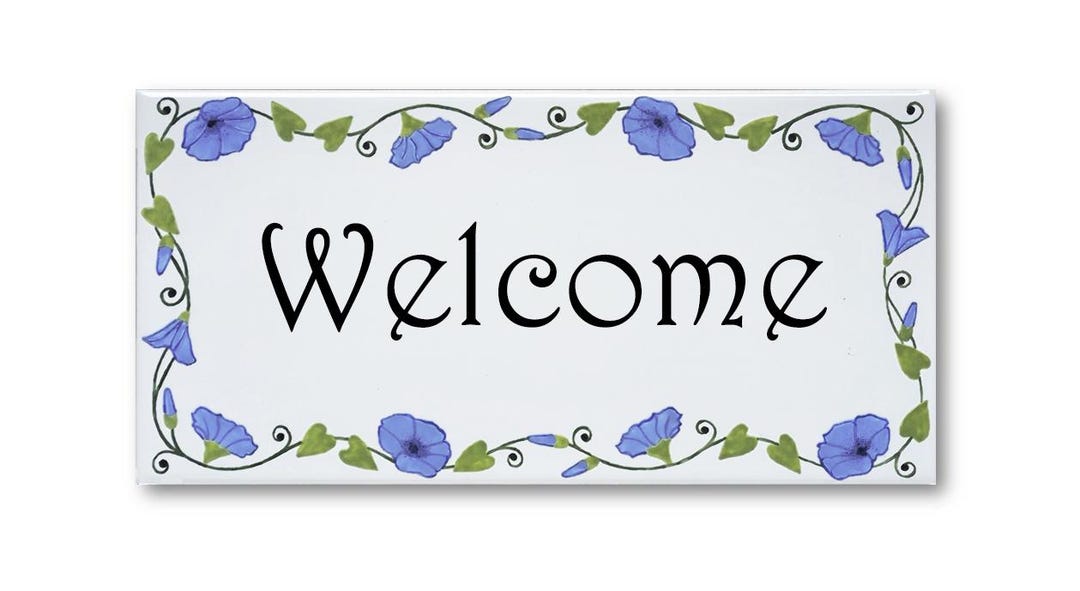 Ceramic Welcome Sign, Custom Door Decor, Welcome Door Sign, Hand ...