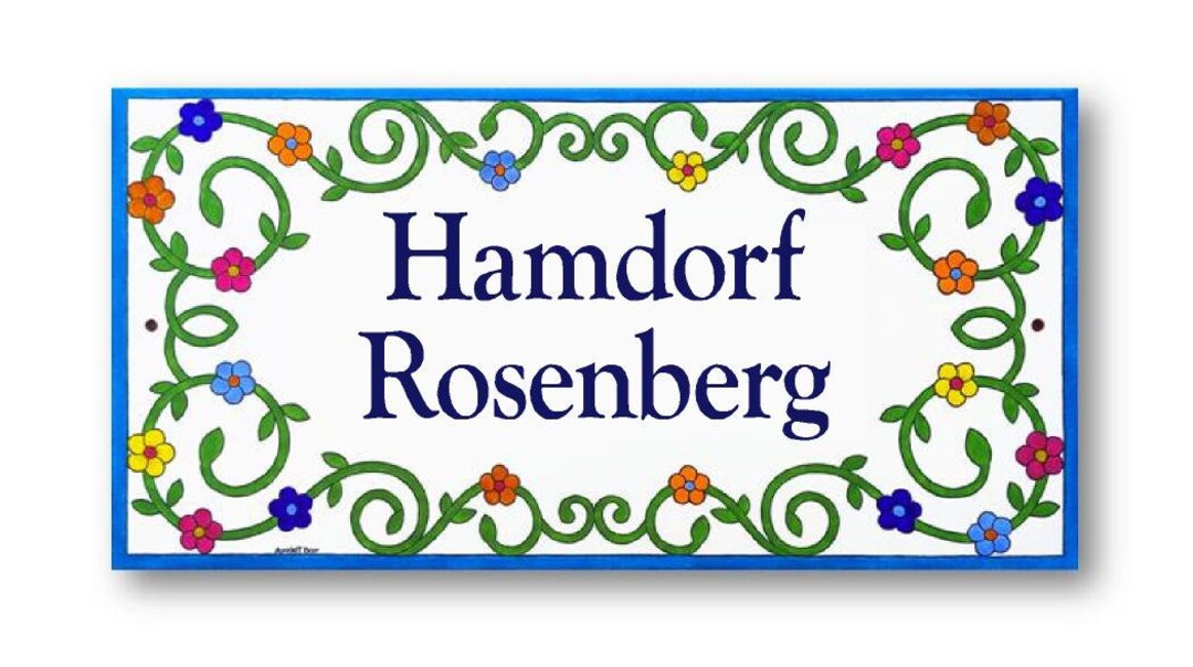 Custom Ceramic Name Sign, Personalized House Sign, Family Name Sign ...