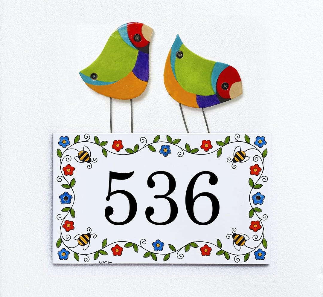 Custom Address Sign, Ceramic House Sign, Personalized Address Numbers ...