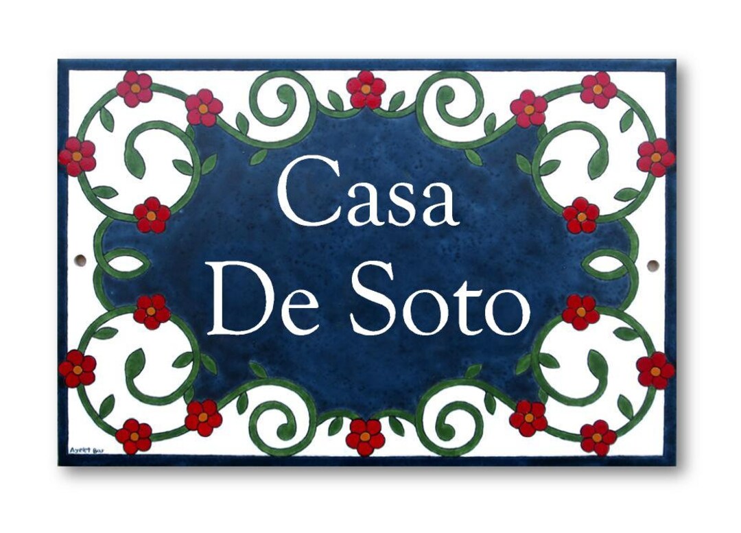 Custom Ceramic House Sign, Ceramic Name Sign, Personalized House Name ...