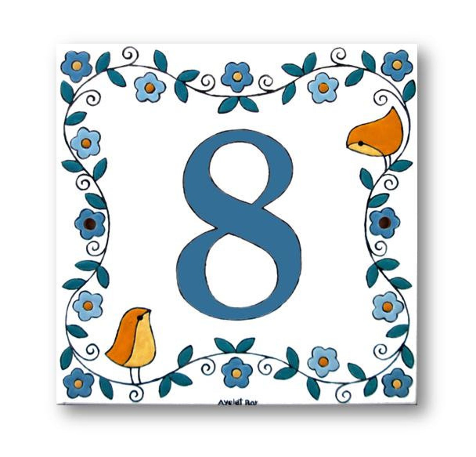 Cottage Sign Cottage House Number Custom Address Sign Birds - Etsy Israel