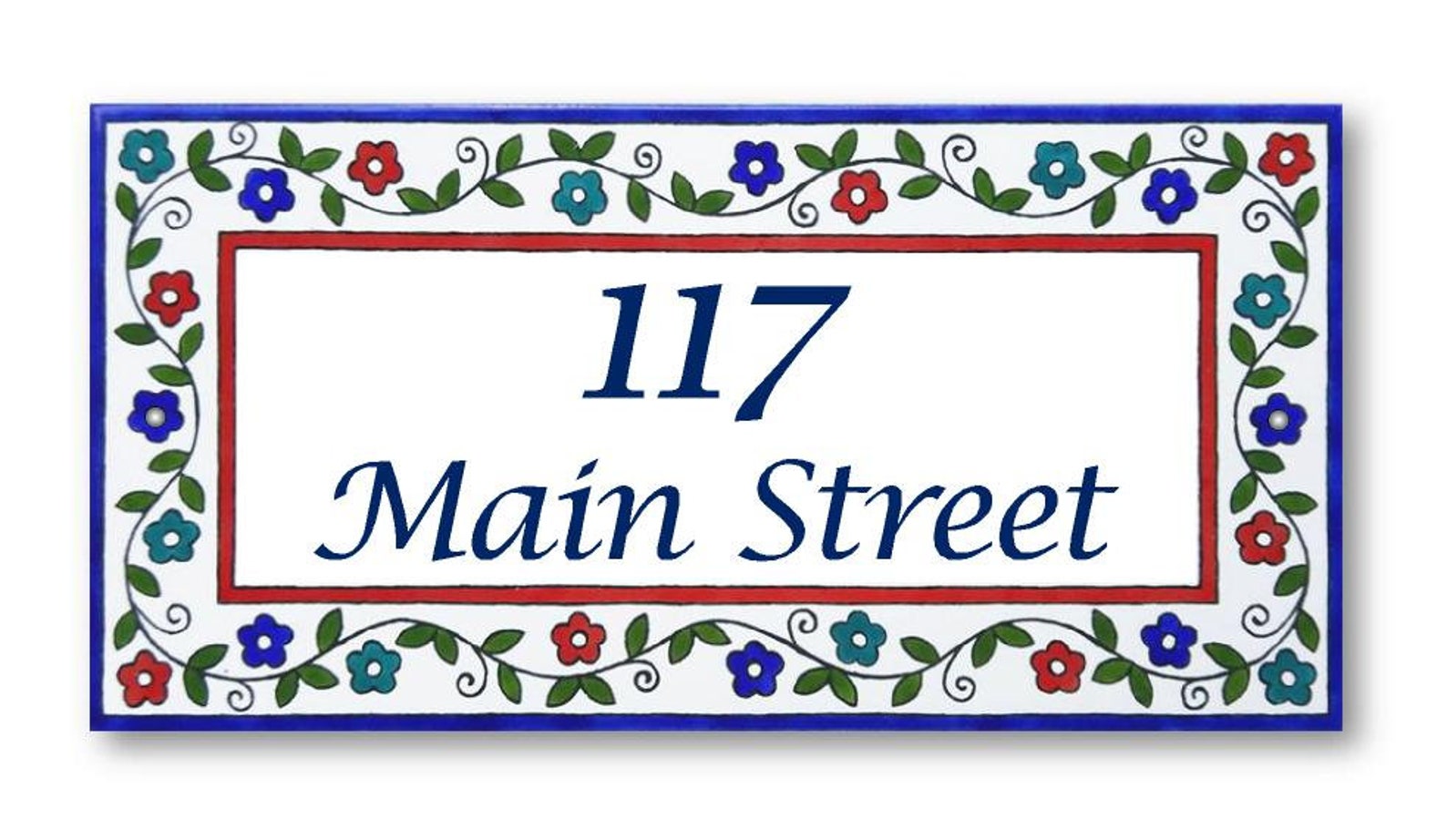 Ceramic House Numbers, Custom Address Sign, House Plaque, Street Name ...