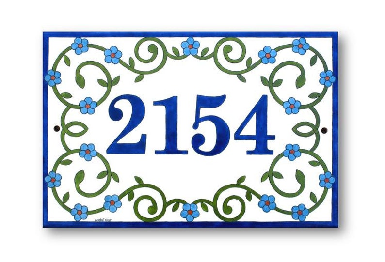 Ceramic Address Sign House Numbers Tile Custom Address - Etsy Israel