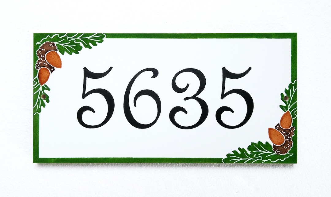 Custom Address Plaque, House Numbers Sign, Personalized House Tile ...