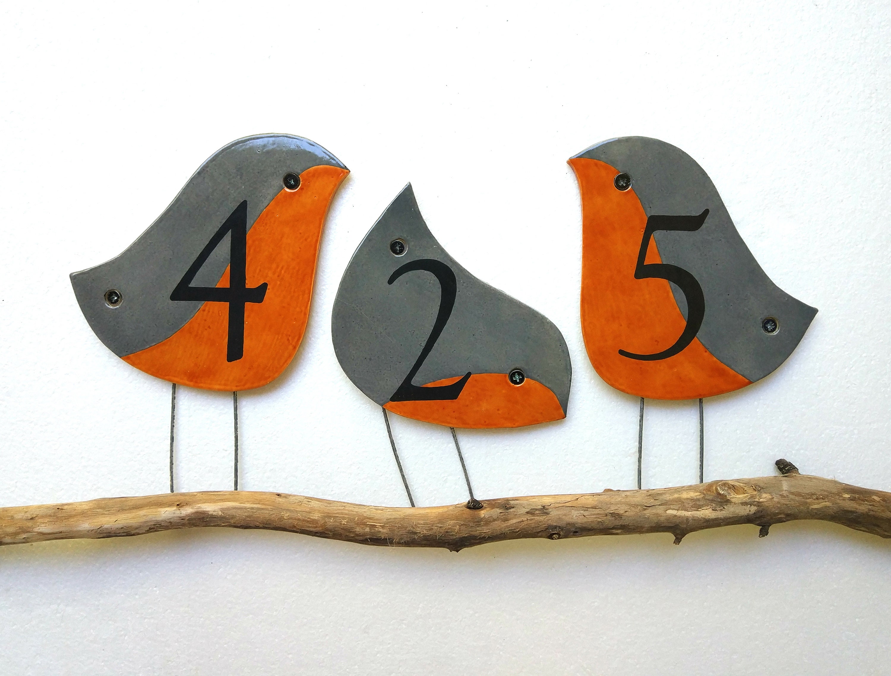 The Robin Address Numbers Address Plaque House Numbers | Etsy