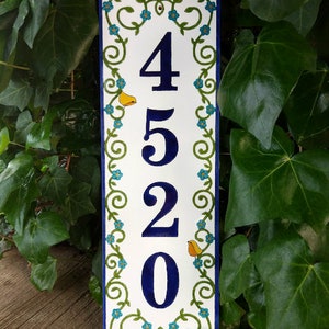 Blueberries Vertical Sign, House Numbers Plaque, Vertical House Numbers ...