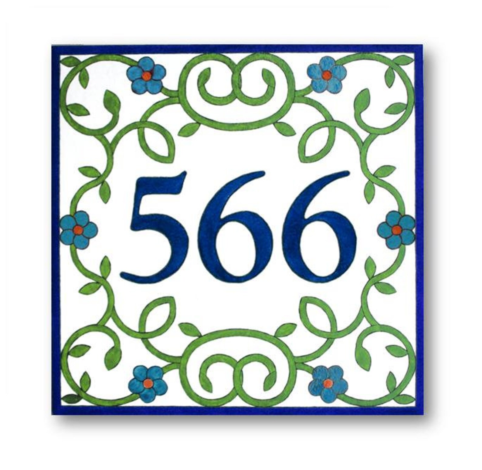 Ceramic Address Plaque House Numbers Address Sign Blue - Etsy