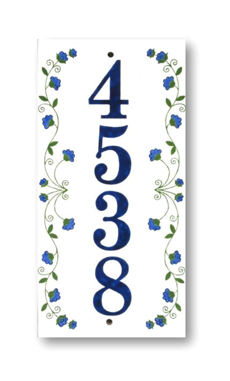 Blueberries Vertical Sign House Numbers Plaque Vertical | Etsy