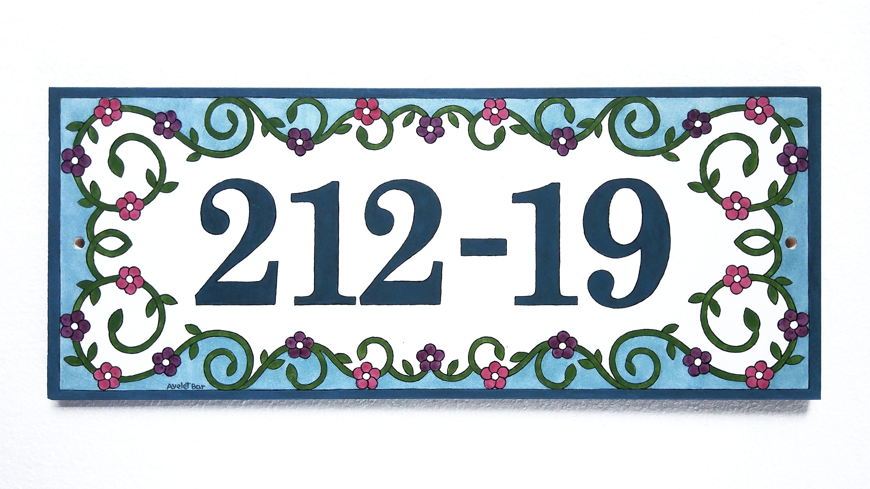 Ceramic Address Sign House Numbers Tile Custom Address - Etsy Israel