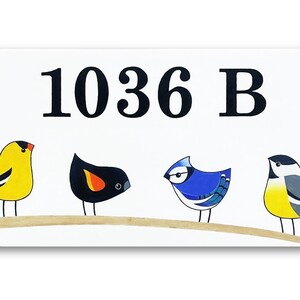 Custom Address Numbers Plaque Songbirds, Personalized House Numbers ...