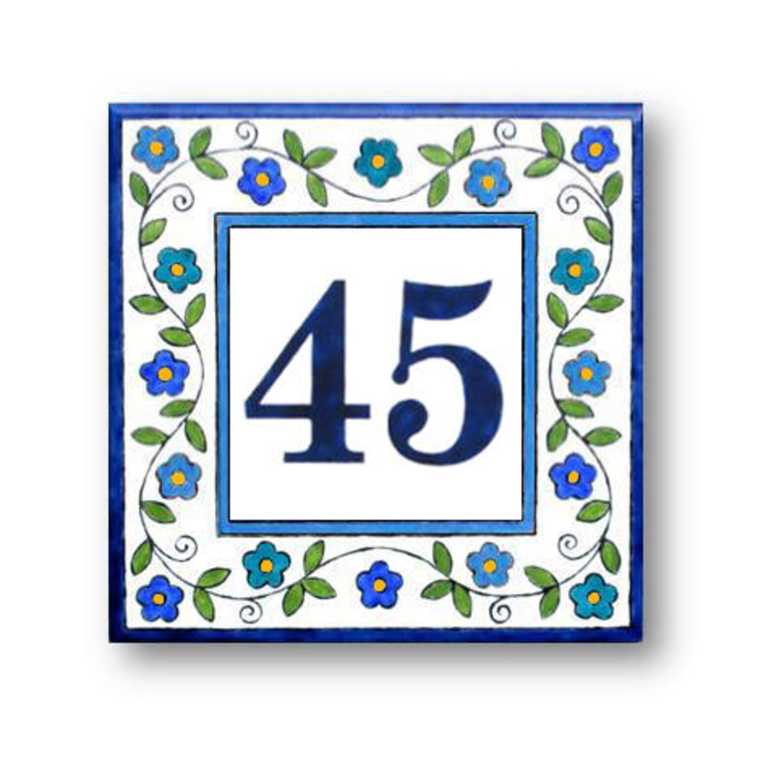 Ceramic Address Plaque House Numbers Address Sign Blue - Etsy