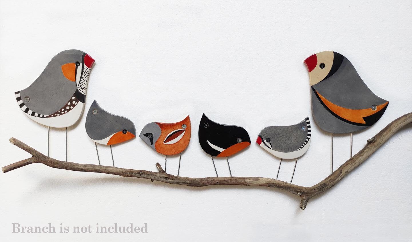 Songbirds Wall Decor, Ceramic Garden Decor, Birds Wall Art, Outdoor ...