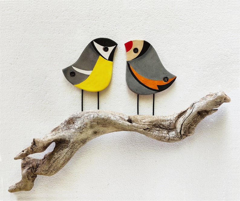 Bird Wall Decor, Ceramic Garden Art, Outdoor Wall Art, Songbirds Grden ...