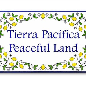 Custom Ceramic Name Sign With Lemons, Ceramic House Name Sign, Custom ...