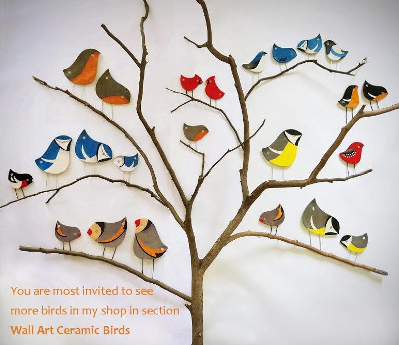 Songbirds Wall Art, Ceramic Garden Decor, Outdoor Wall Art, Birds Wall ...