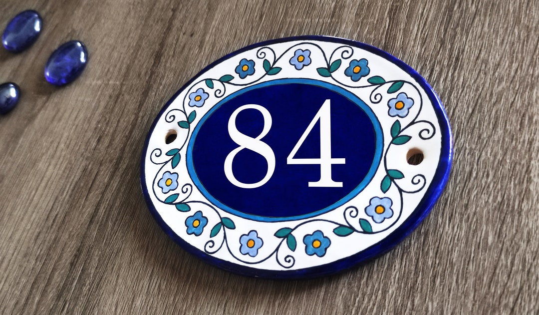 Ceramic House Address Sign, Custom House Plaque, Outdoor House Sign ...