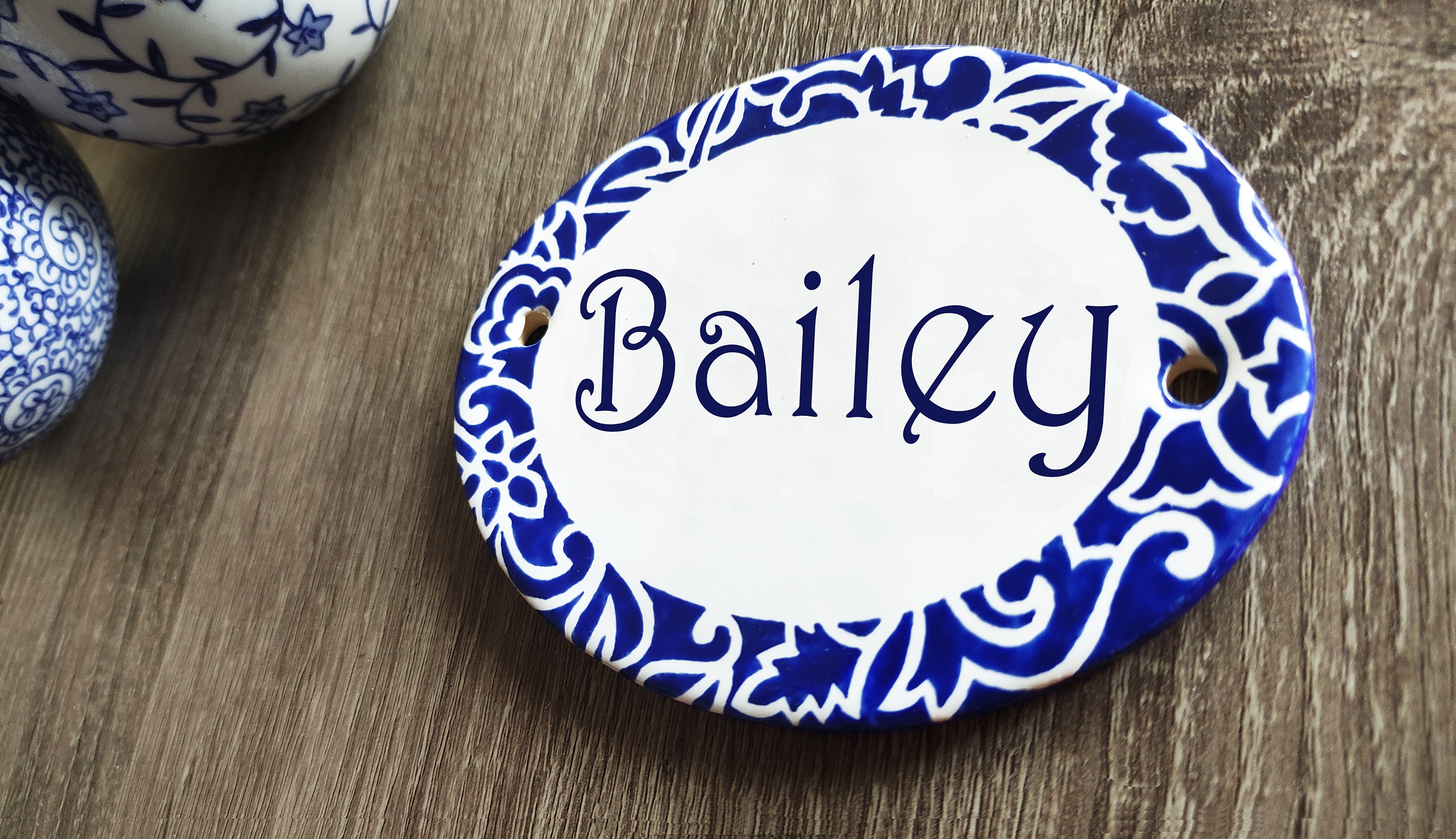 Custom Ceramic Name Sign, Personalized House Plaque, Ceramic Family ...