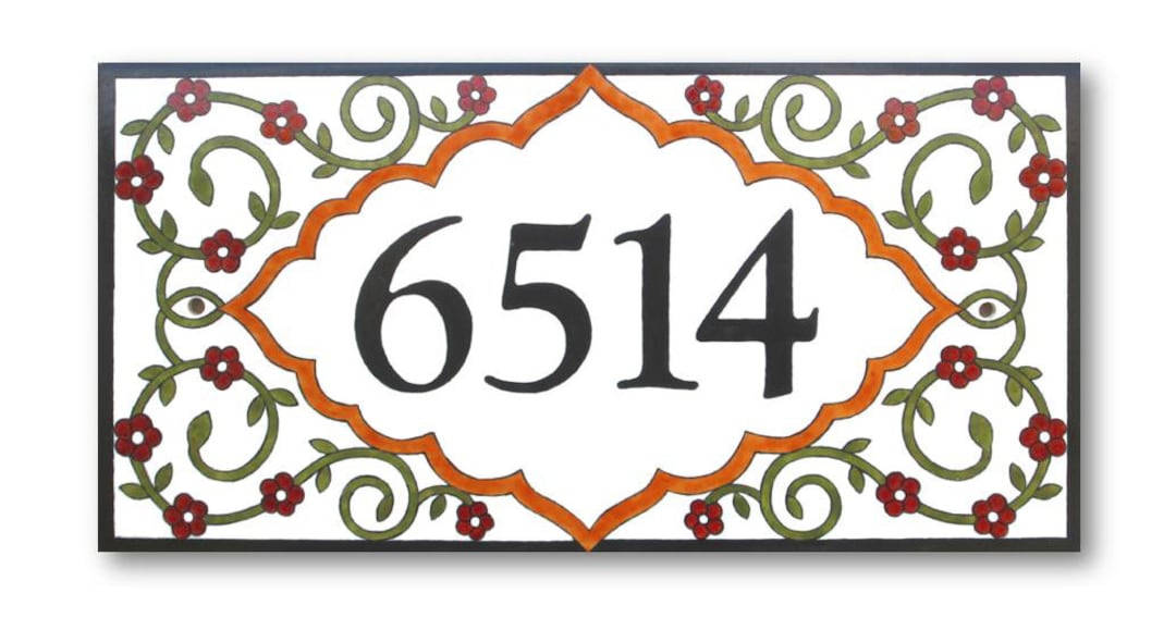 Custom Ceramic House Plaque, Personalized Numbers Sign, Address Plaque ...