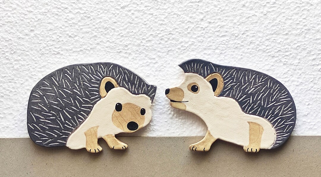 Hedgehogs Wall Art, Ceramic Garden Decor, Outdoor Wall Art, Hedgehogs ...