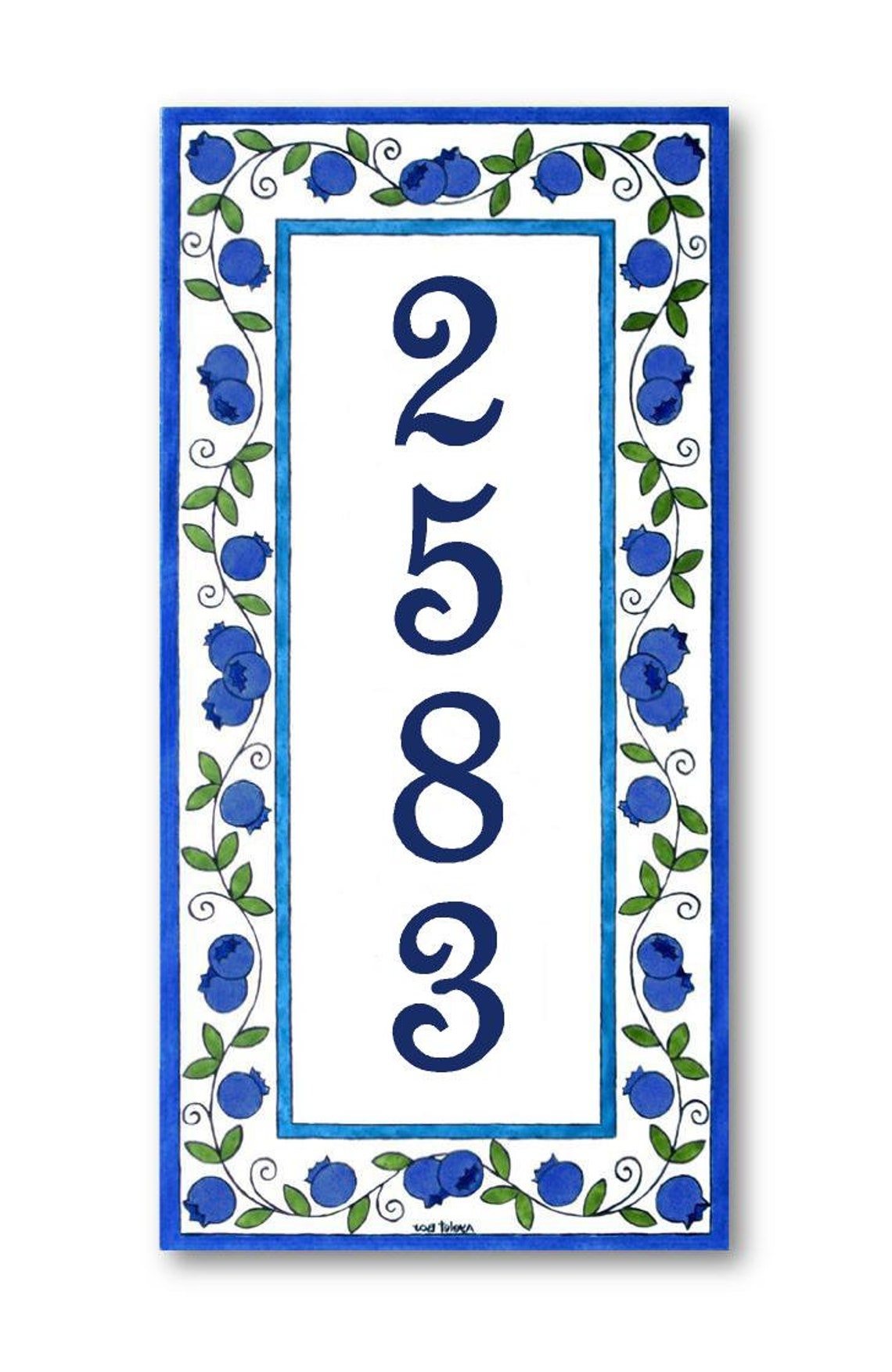 Blueberries Vertical Sign House Numbers Plaque Vertical - Etsy