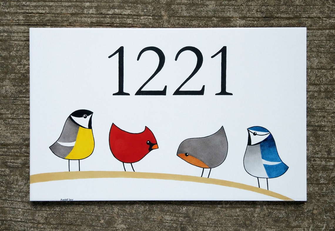 Robin Address Number Plaques, Ceramic House Numbers, House Numbers ...