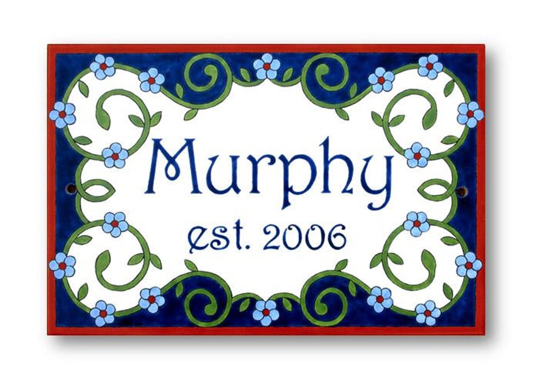Personalized Family Name Sign, Ceramic Name Plaque, Custom Ceramic ...