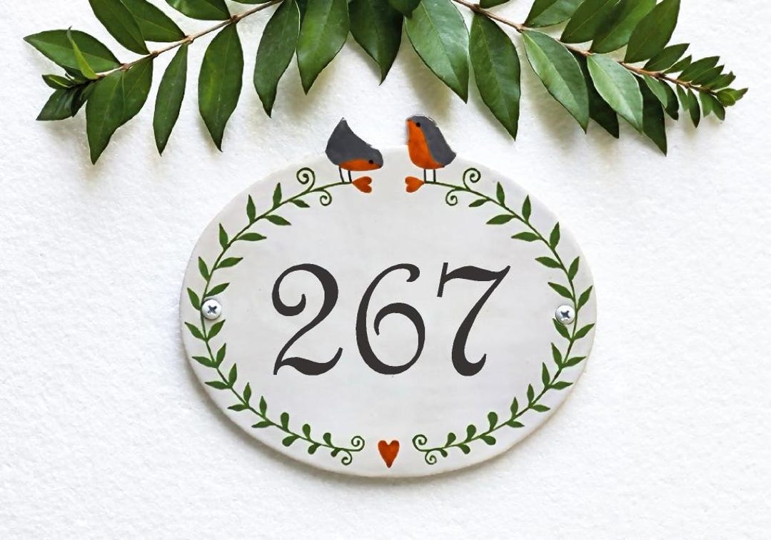 Robin Birds Address Plaque, Address Numbers, Street Name and Number ...
