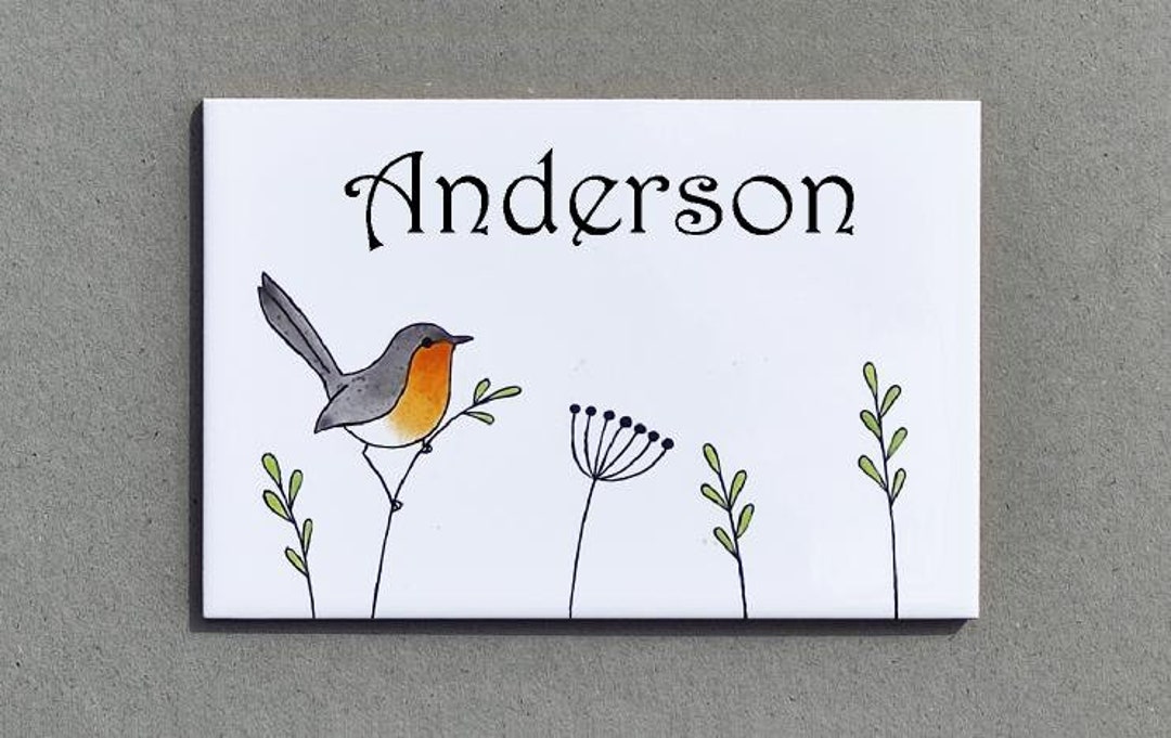 Custom Name Tile, Ceramic House Plaque, Personalized Family Name Sign ...