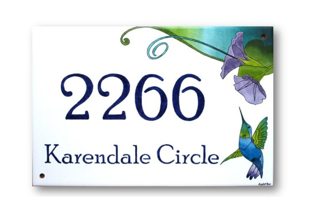 Hummingbird Address Plaque Address Numbers House Numbers - Etsy