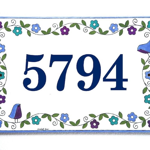 Custom Address Sign Italian Ceramic House Number Tile - Etsy