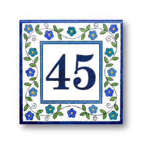 Address Plaque, House Numbers Sign, Painted Ceramic Tile, Custom House ...