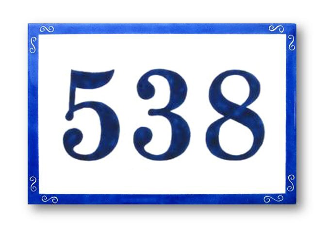 Ceramic Address Plaque Address Number Plaque Blue Numbers | Etsy