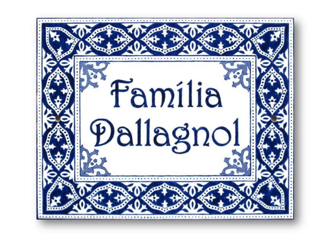 Custom Name Sign Portuguese Style, Ceramic Name Plaque, Personalized ...