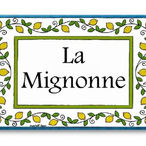 Custom Ceramic Name Sign With Lemons, Ceramic House Name Sign, Custom ...