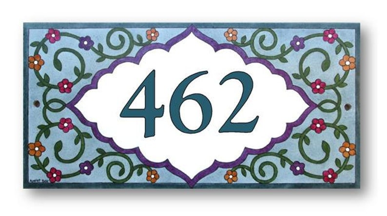 Custom Ceramic House Plaque, Personalized Numbers Sign, Address Plaque ...