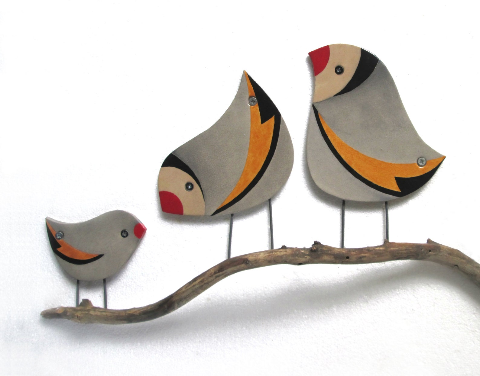 Songbirds Wall Decor Wall Art Ceramic Perching Birds - Etsy