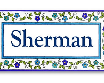 Personalized Ceramic House Sign Custom Name Plaque | Etsy