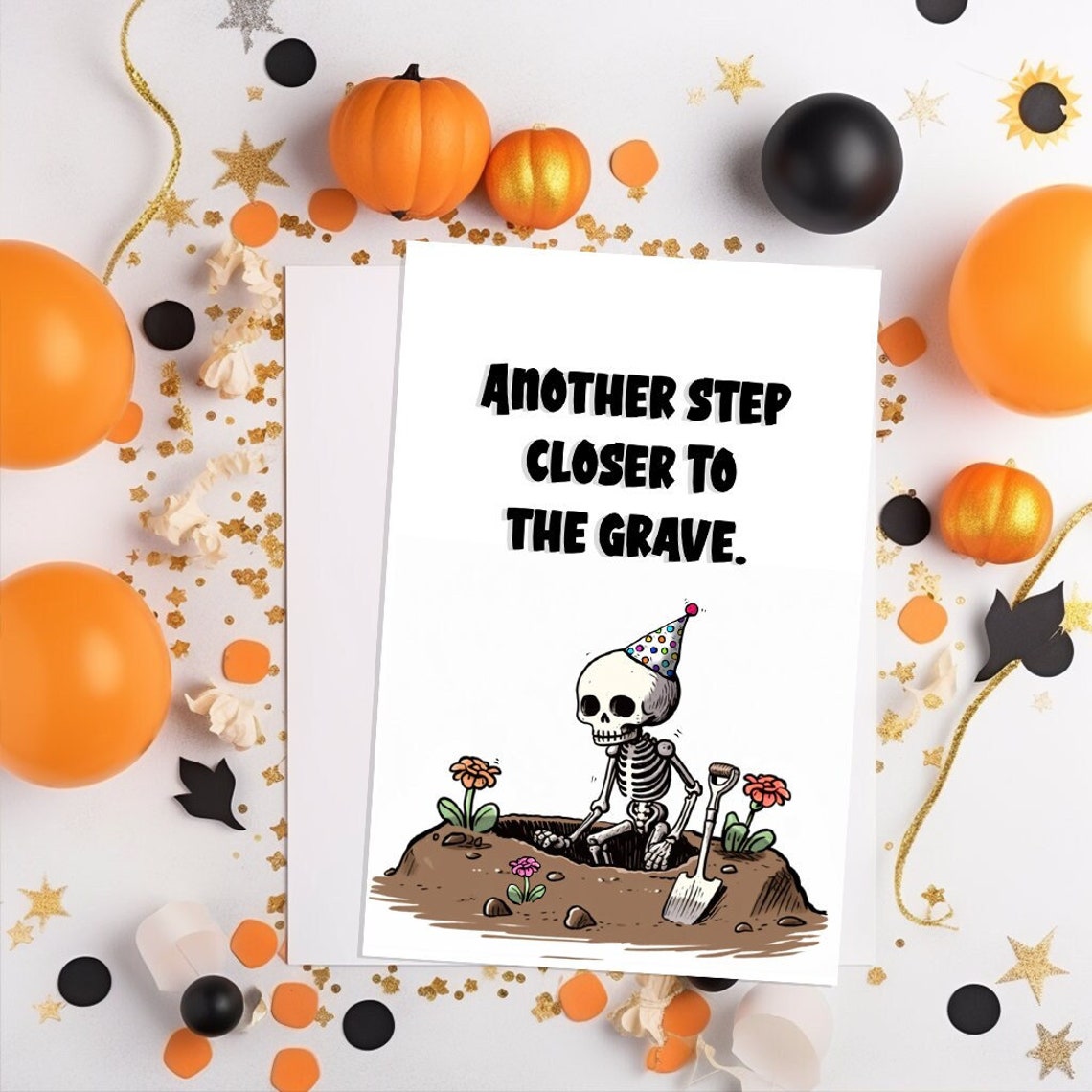 Offbeat Spooky Morbid Birthday Card DIY Printables - Etsy