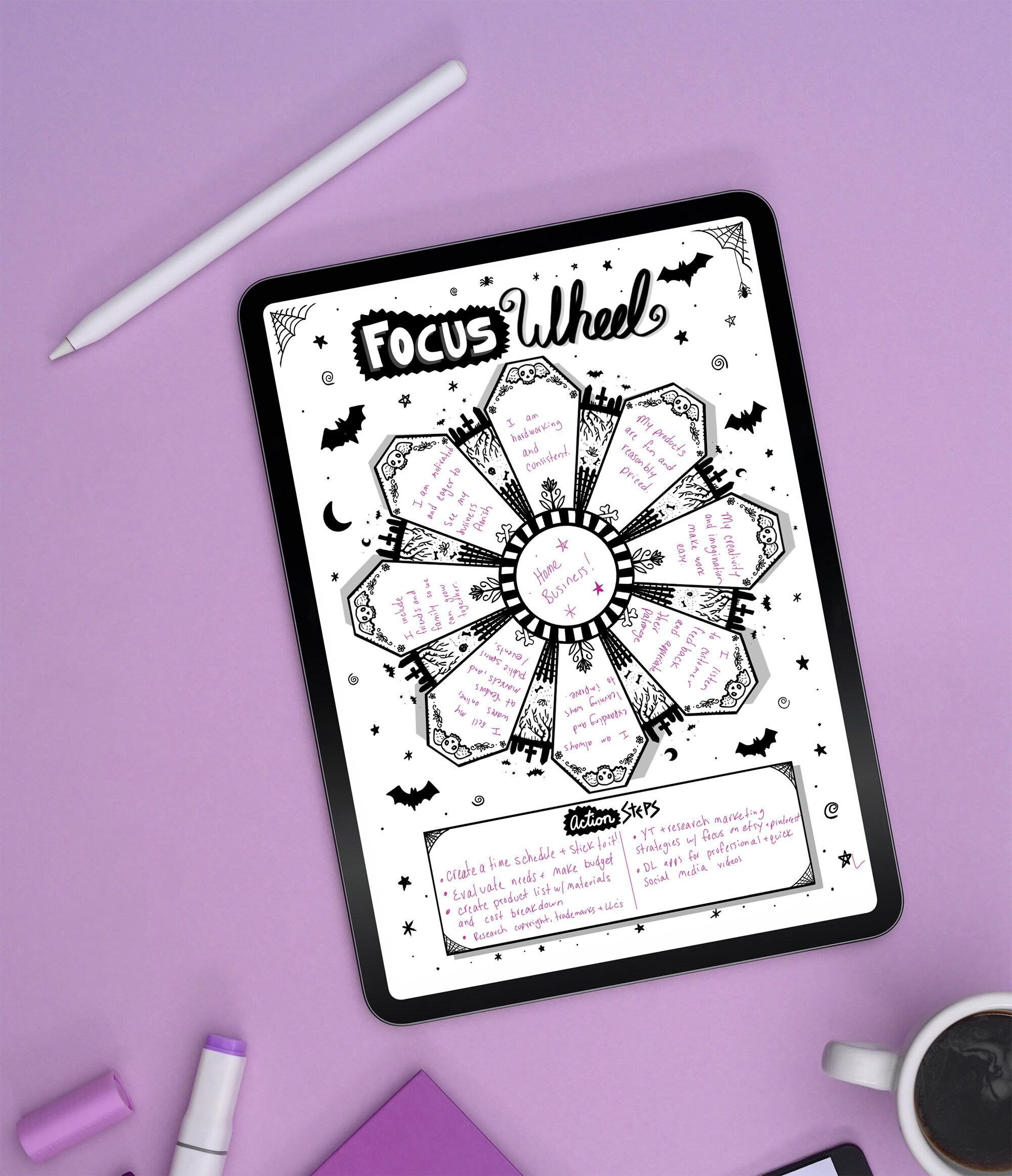 Simple Weekly and Daily Planner With Focus Wheel and Daily Tracker A5 ...