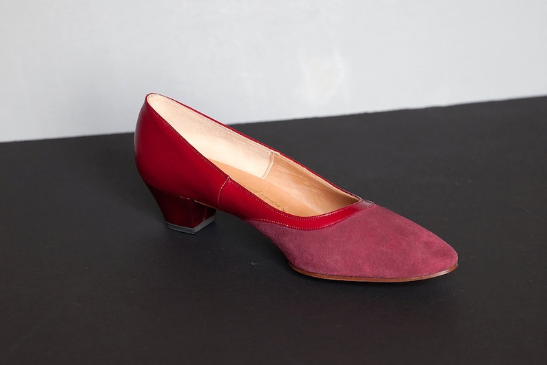 SALE! Vintage Red Leather and Suede Shoes by Gamins, Andrew Geller ...