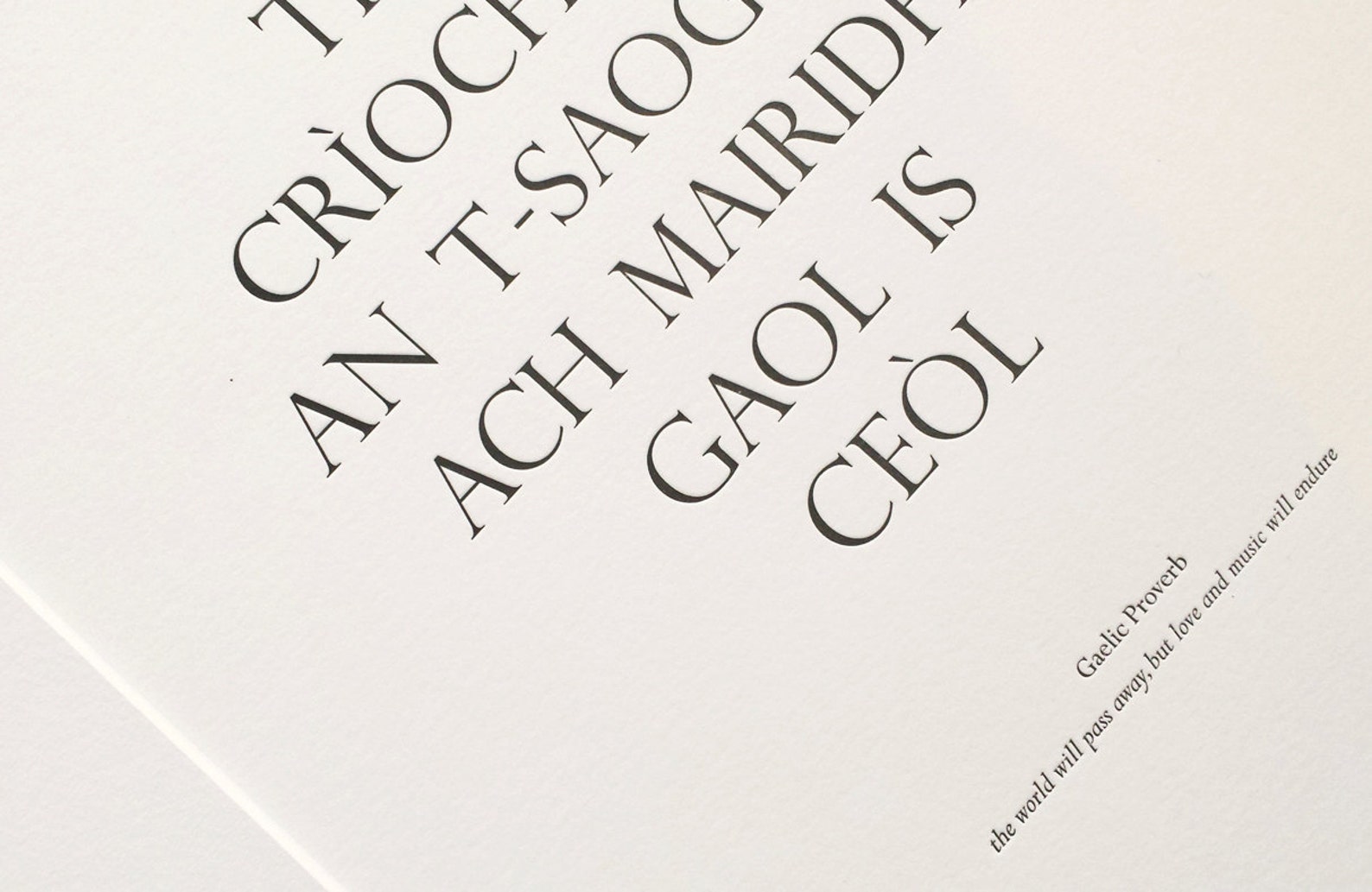 Letterpress Wall Art - Gaelic Art Print - Scottish Gaelic Proverb - Etsy UK