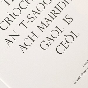 Letterpress Wall Art - Gaelic Art Print - Scottish Gaelic Proverb - Etsy UK