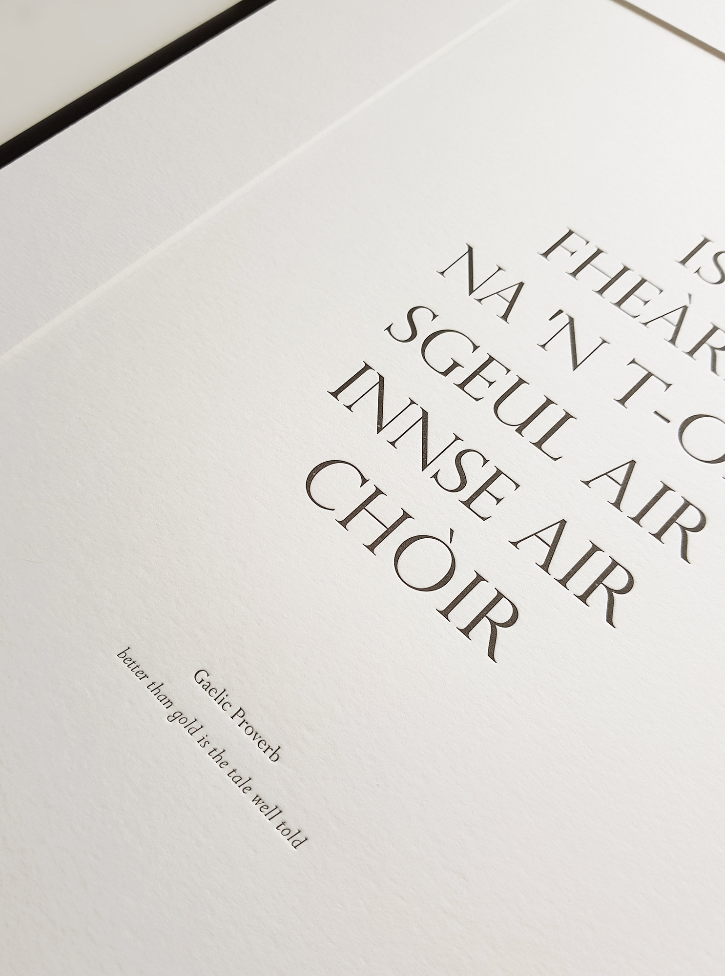 Letterpress Wall Art Gaelic Art Print Scottish Gaelic Proverb - Etsy