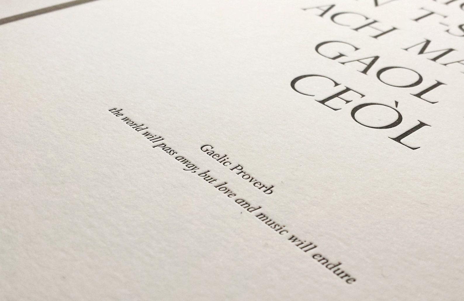 Letterpress Wall Art - Gaelic Art Print - Scottish Gaelic Proverb - Etsy UK
