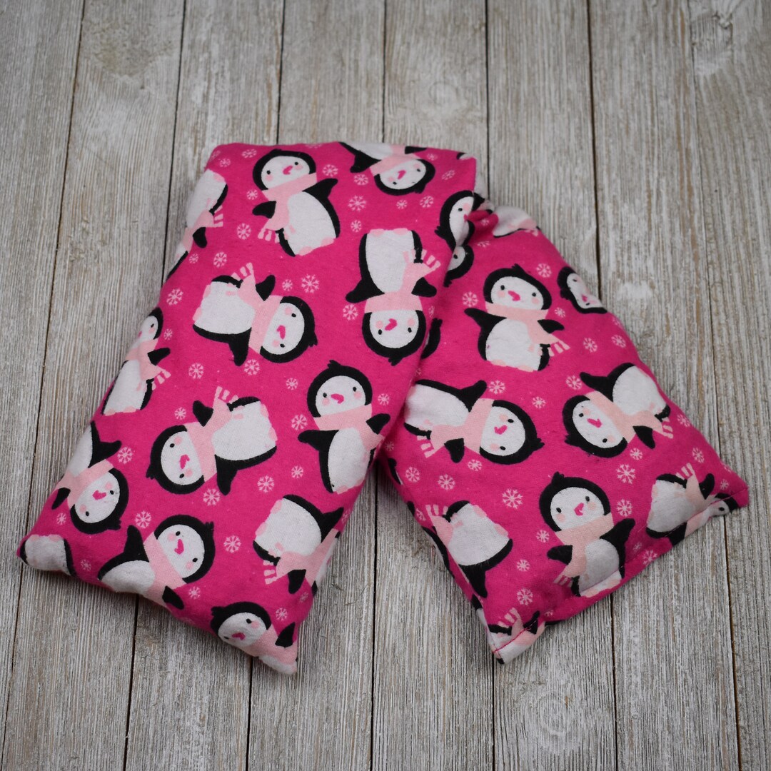 Cherry Pit Heating Pad Pink Penguins Microwaveable Cherry Pit Heating ...