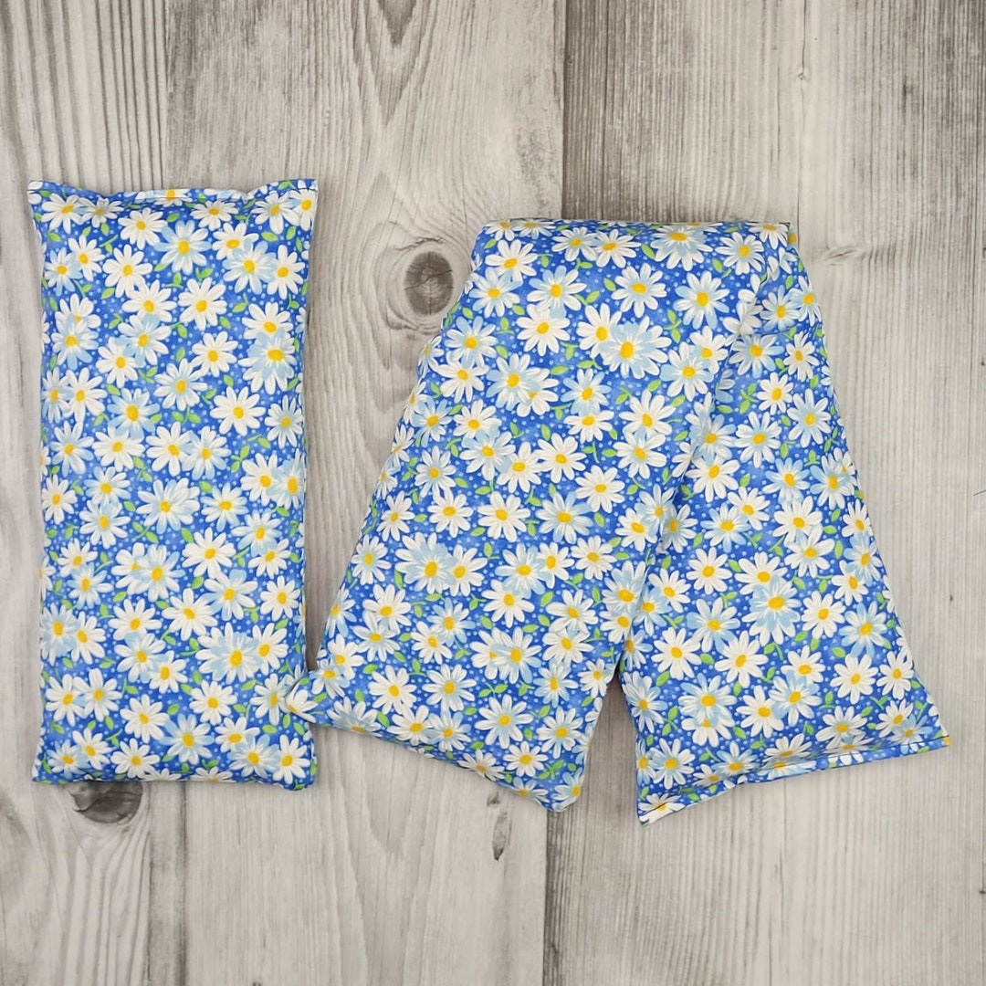 Cherry Pit Heating Pad - Packed Daisy on Blue - Etsy